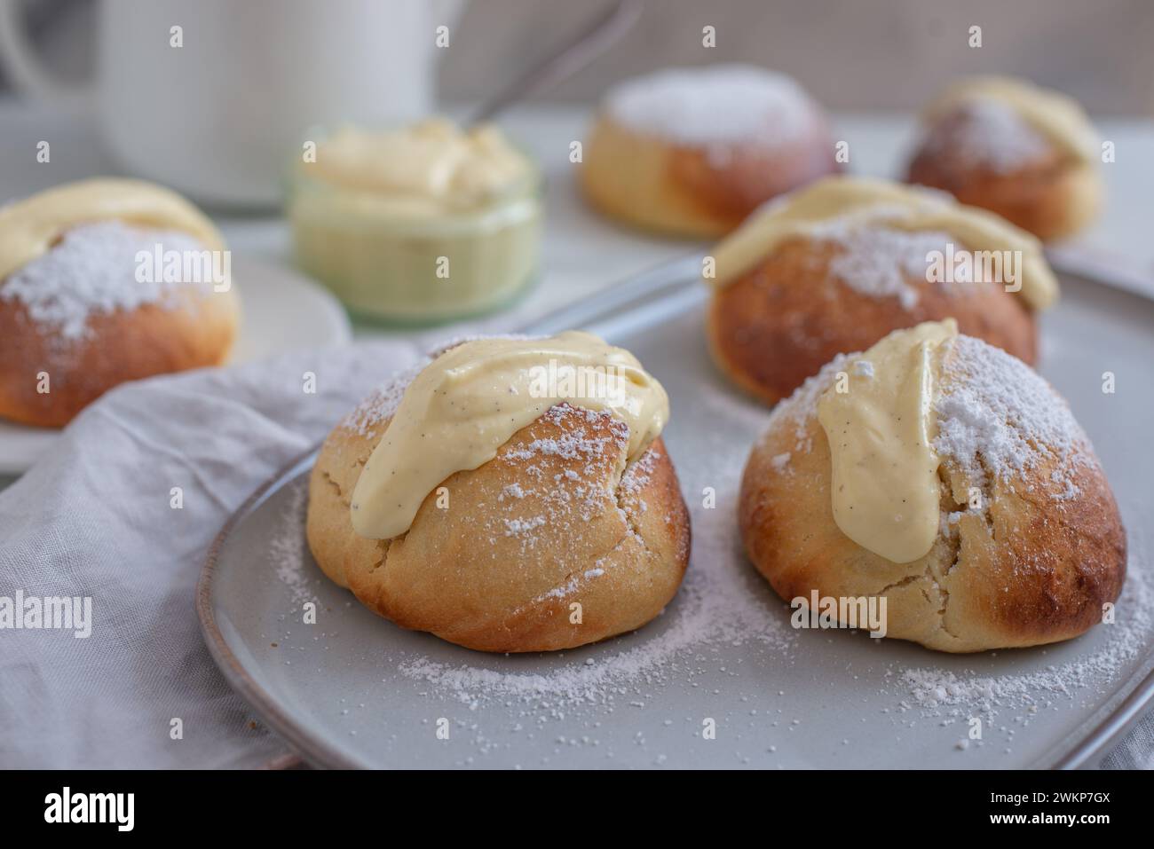 Maritozzo is italian roman breakfast sweet that whipped cream ...