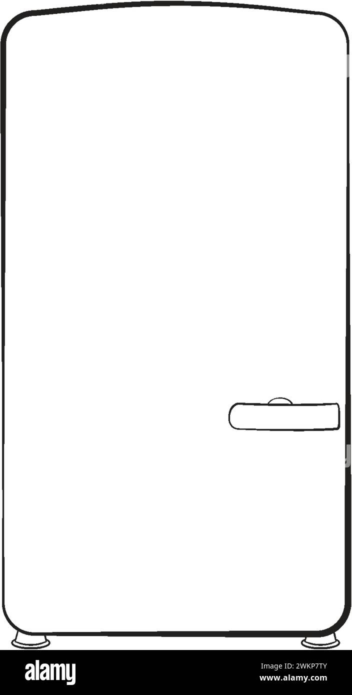 Simple black and white drawing of a refrigerator Stock Vector Image ...