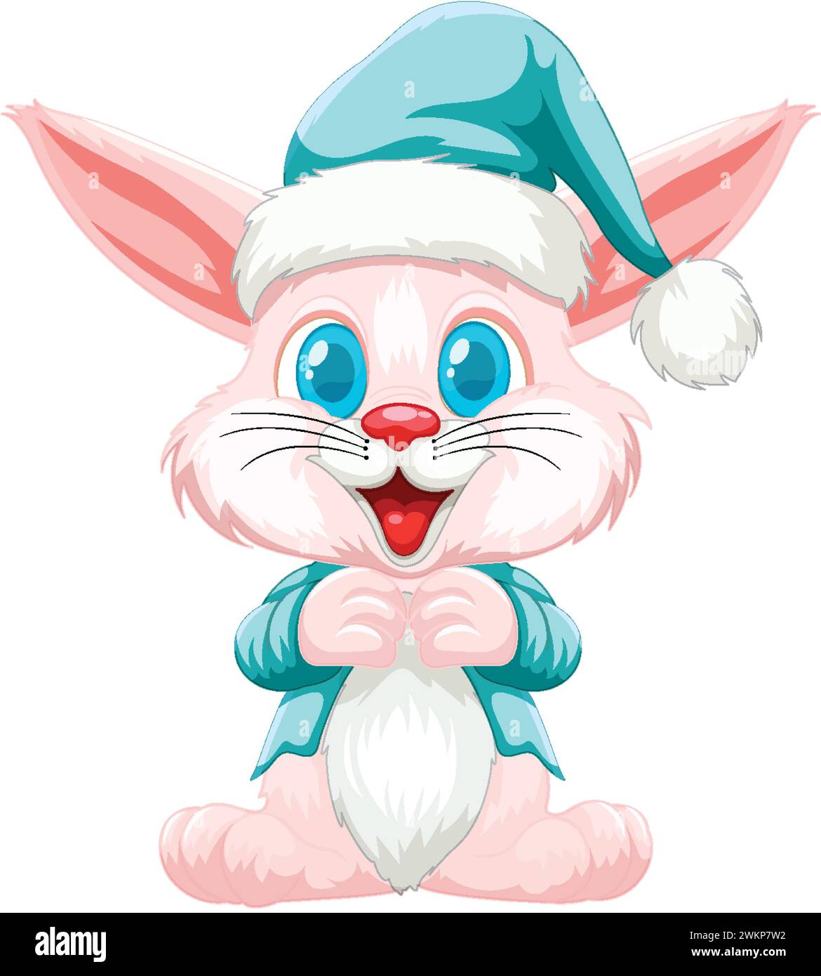 Cute rabbit dressed in holiday attire, smiling joyfully Stock Vector ...