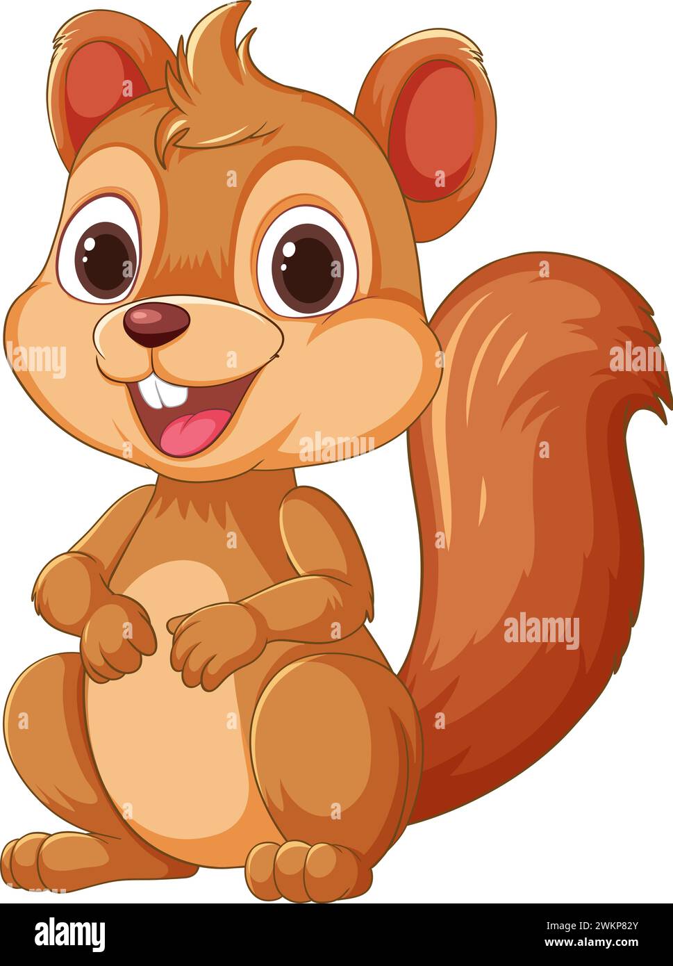 Cartoon illustration squirrel sitting smiling Cut Out Stock Images ...