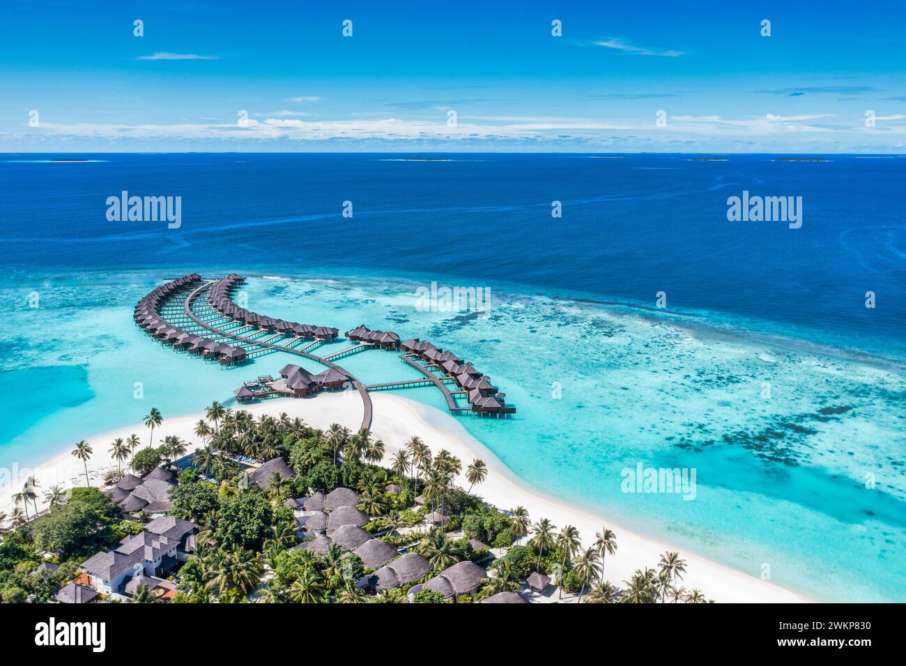 Beautiful Maldives paradise. Tropical aerial travel landscape, seascape ...