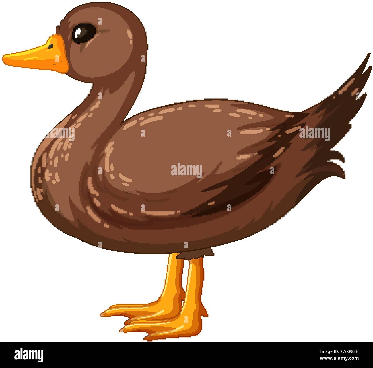 Vector graphic of a cute brown duck standing Stock Vector Image & Art ...