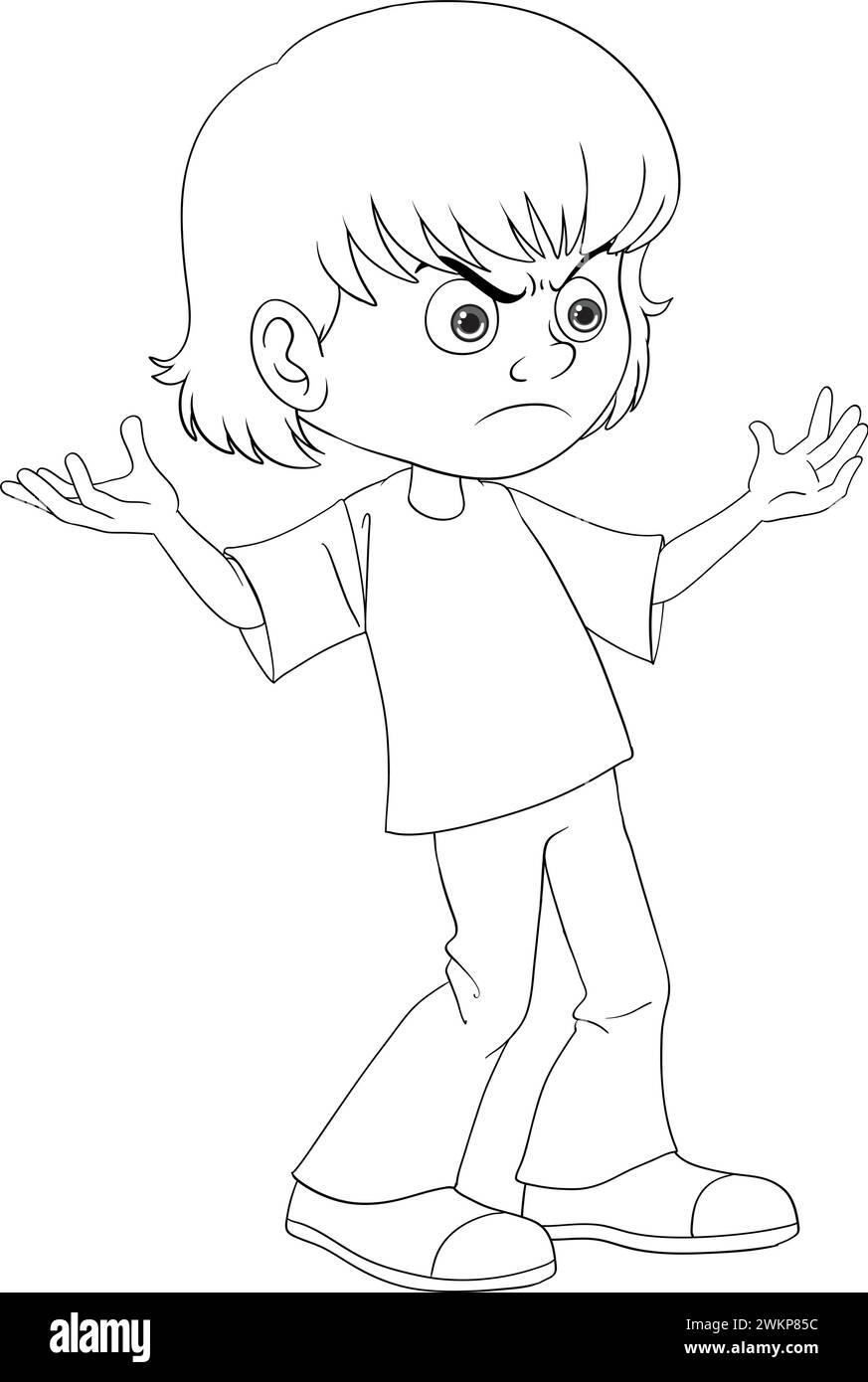 Cartoon illustration of a child with a puzzled expression Stock Vector ...