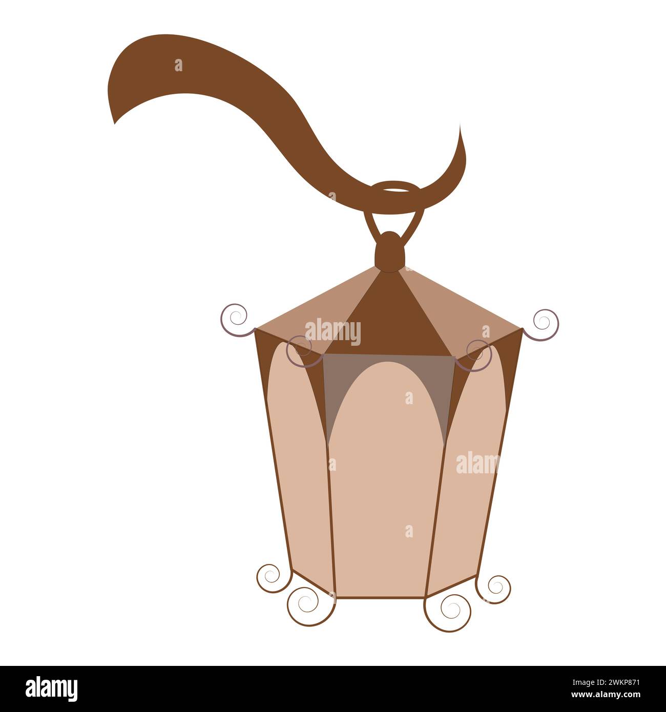 Street hanging lamp in cartoon style. Vector illustration Stock Vector ...