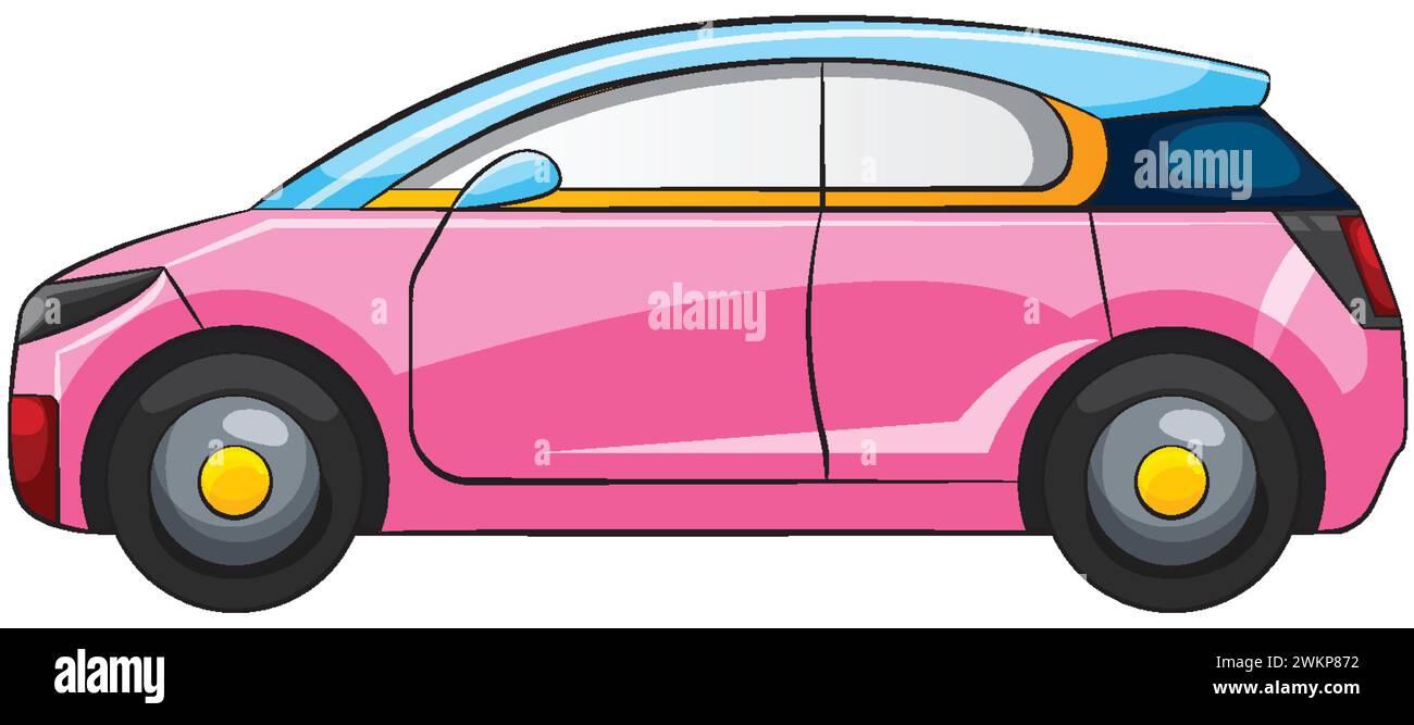 Colorful vector graphic of a stylish compact car Stock Vector Image ...