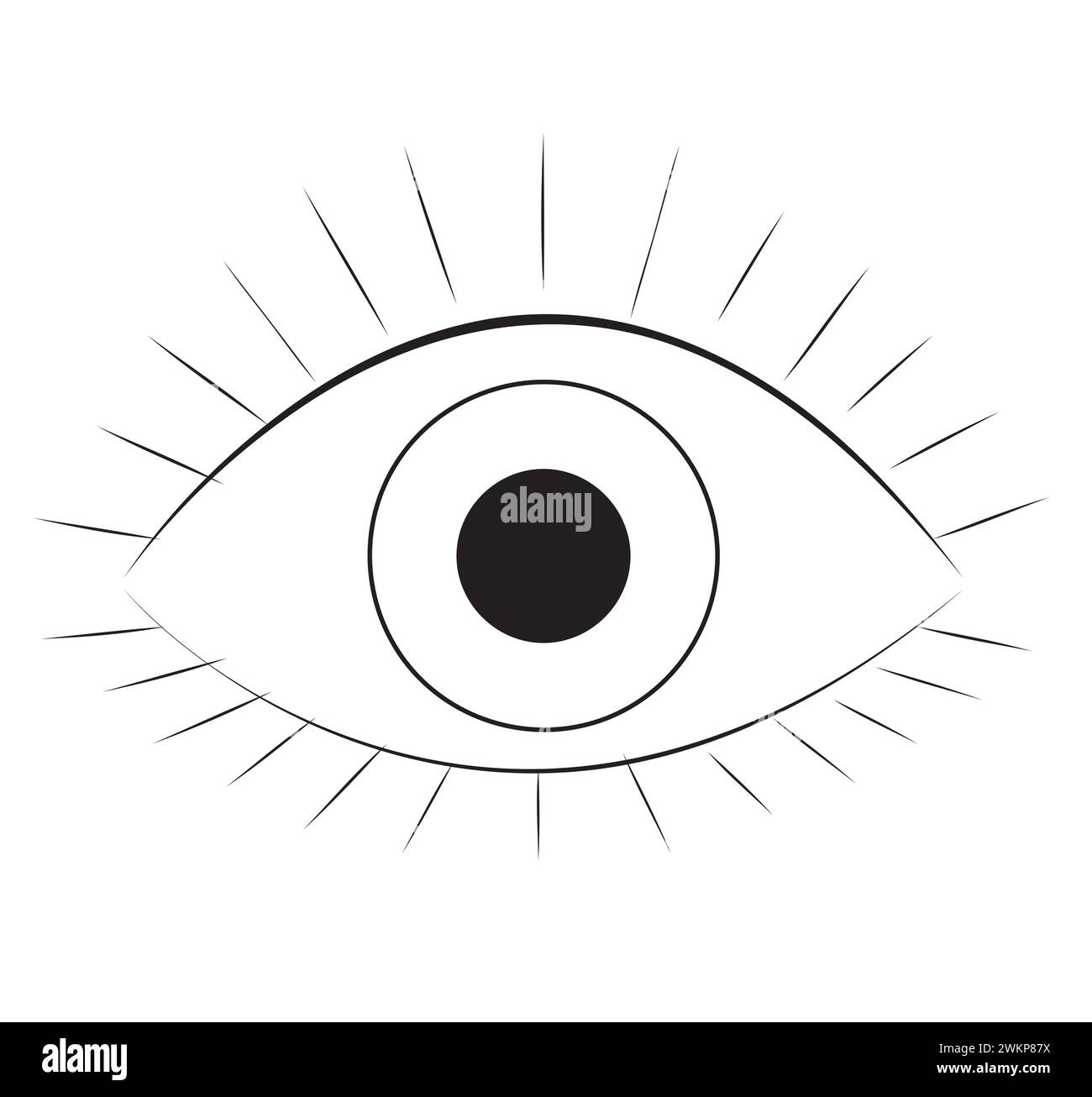 Human eye. Vector illustration isolated on white background Stock ...