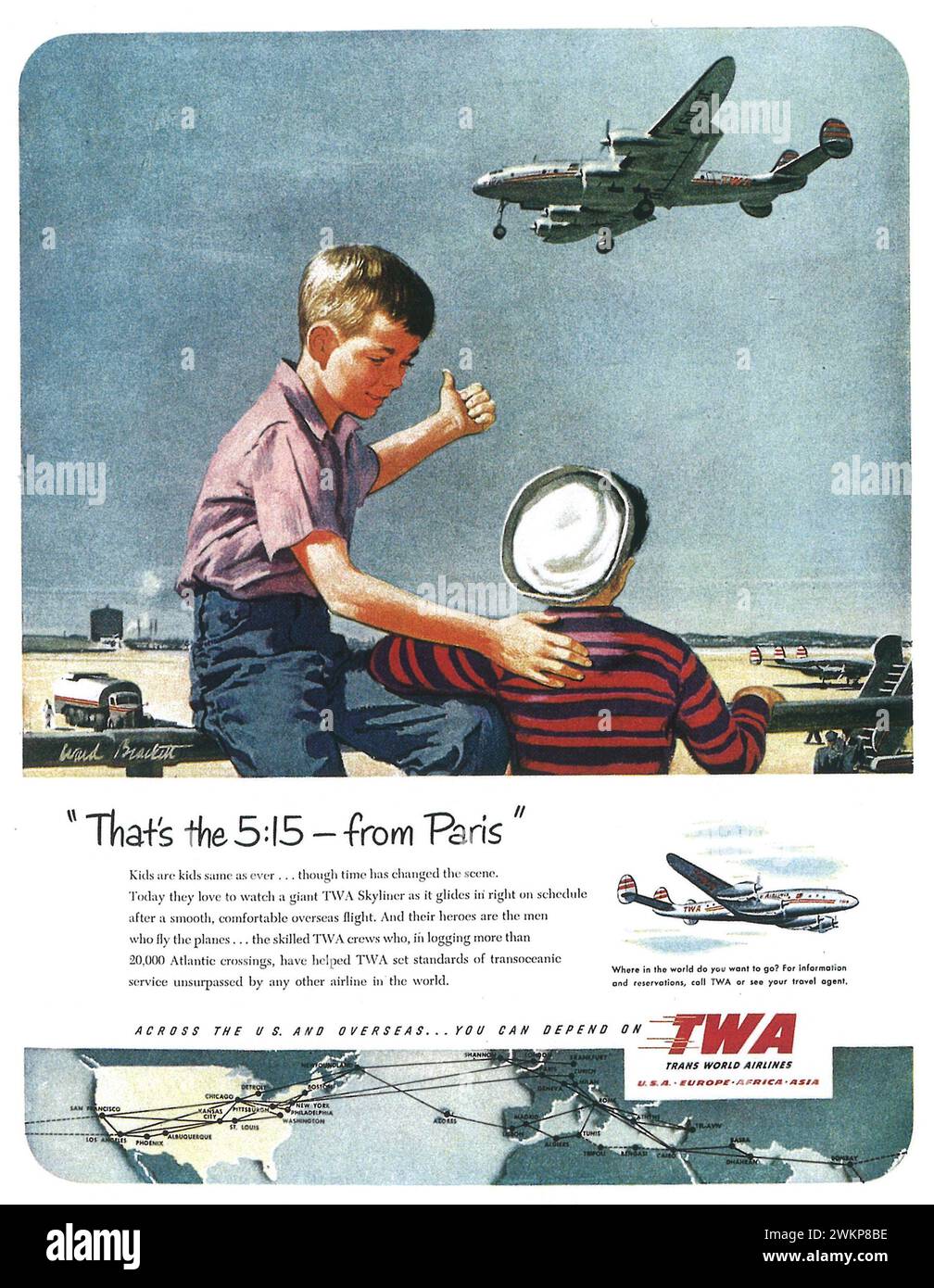Twa vintage 1950s airline hi-res stock photography and images - Alamy