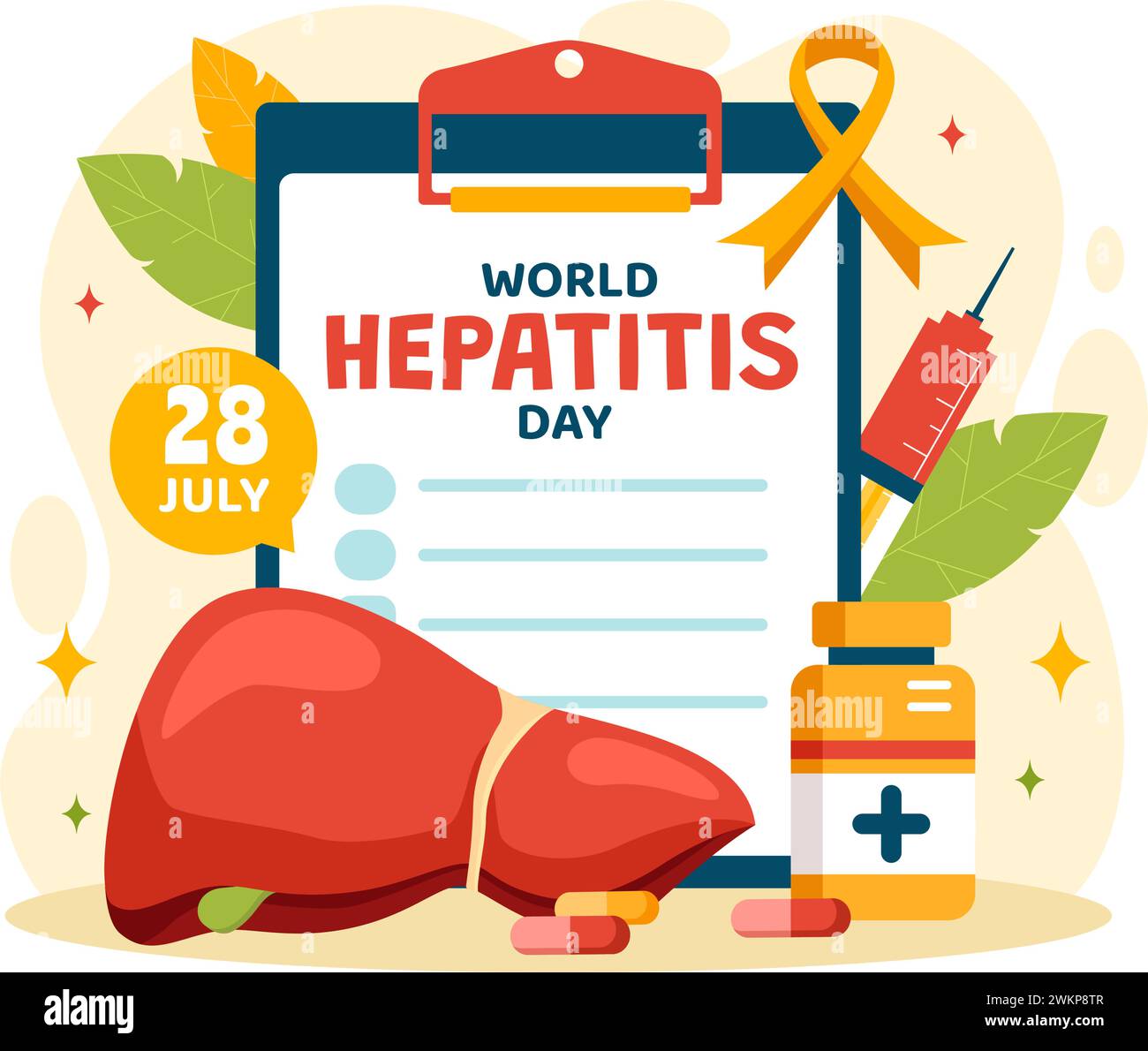 World Hepatitis Day Vector Illustration on 28 July of Patient Diseased ...