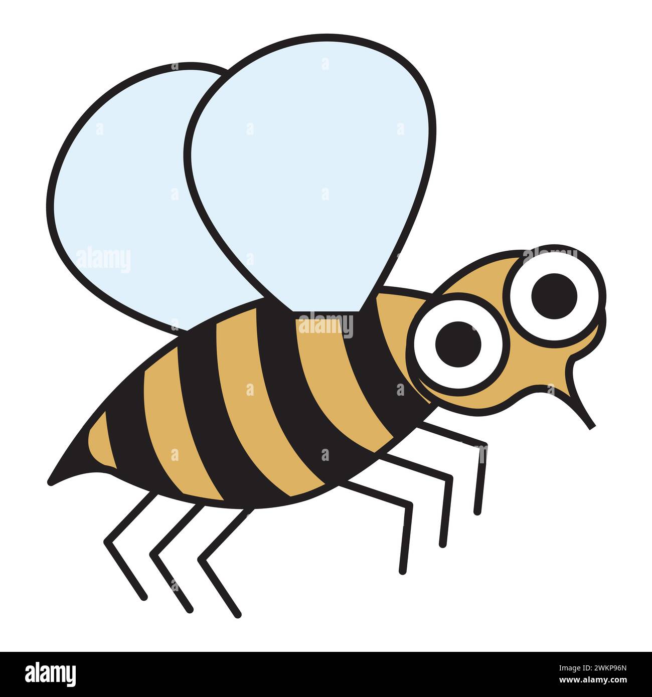 Cute bee in cartoon style. Design for children. Vector illustration ...