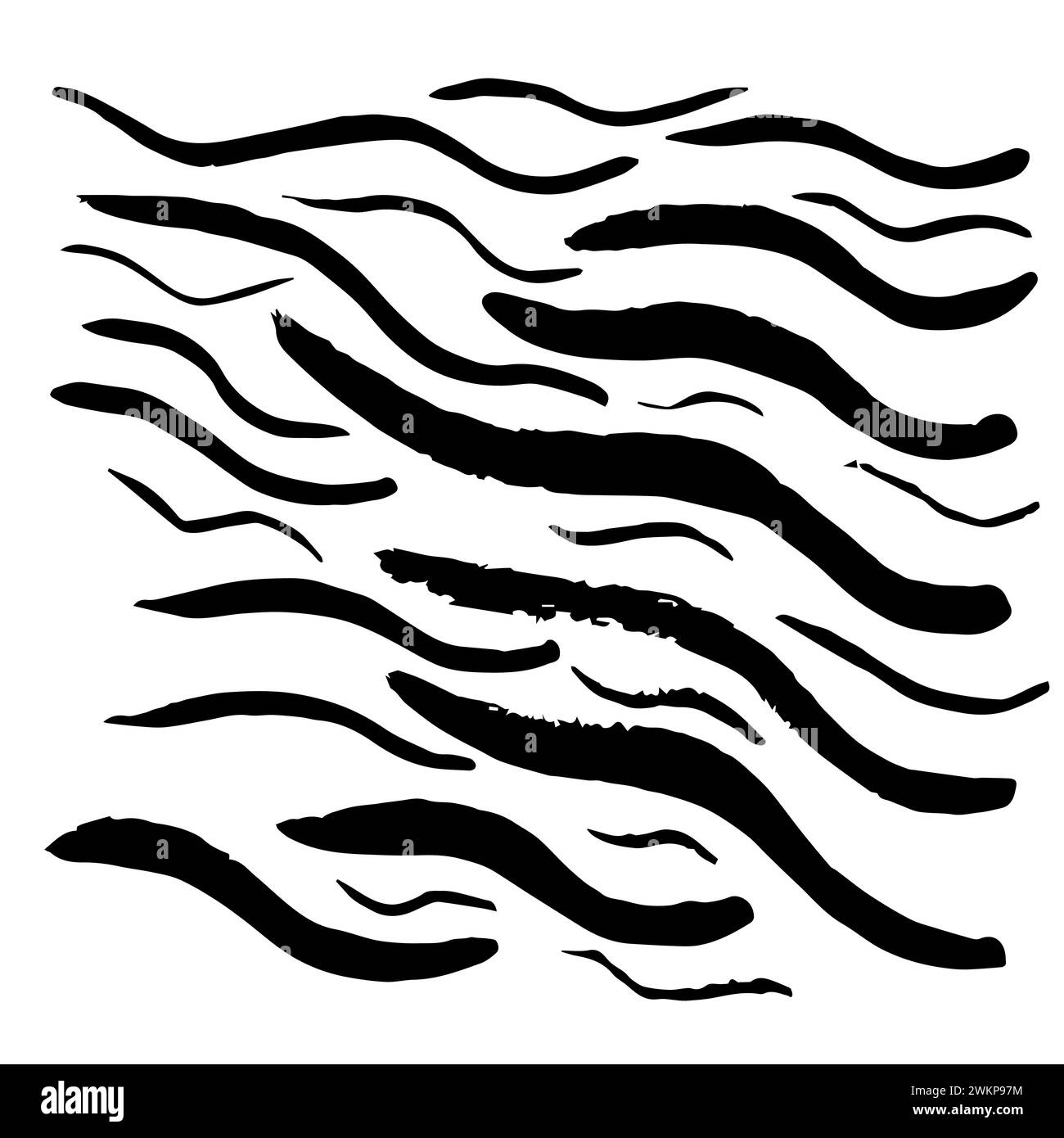 Curvy lines drawn by hand. Monochrome abstract background. Vector ...