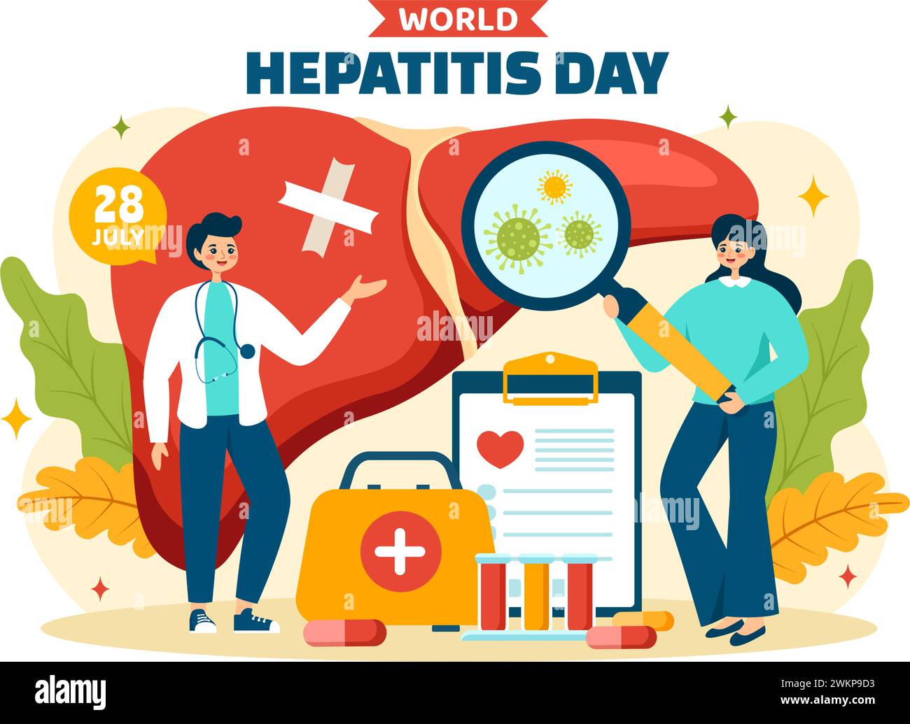 World Hepatitis Day Vector Illustration on 28 July of Patient Diseased ...
