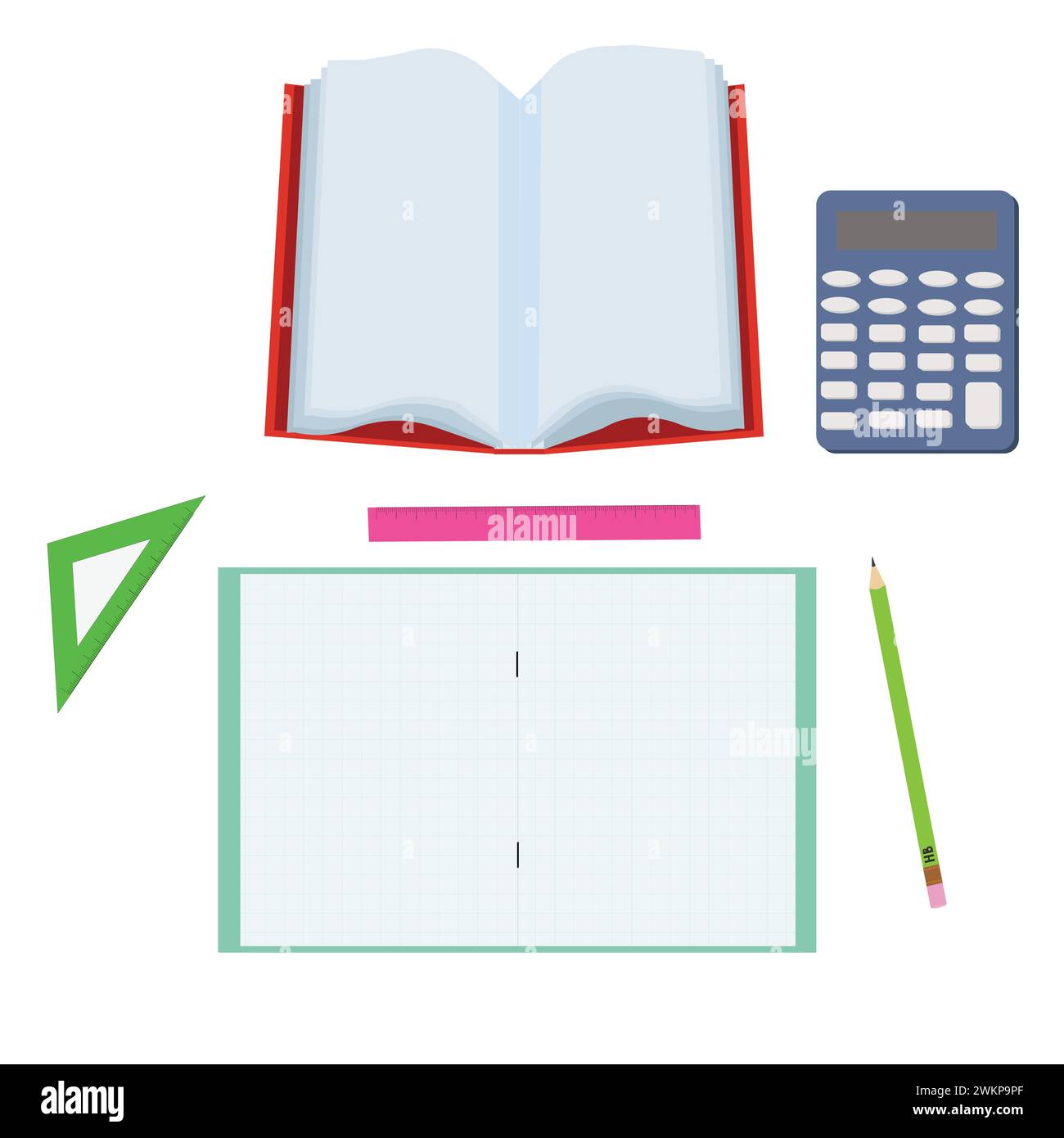 Mathematics lesson icons set. Vector illustration isolated on white ...