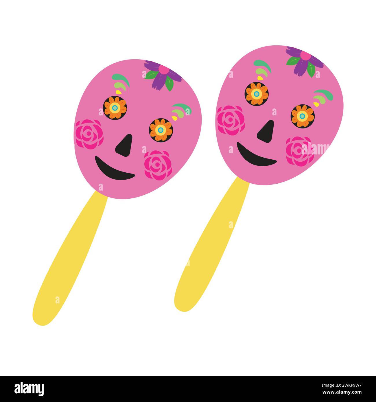 Mexican maracas. Traditional musical instrument. Vector illustration ...