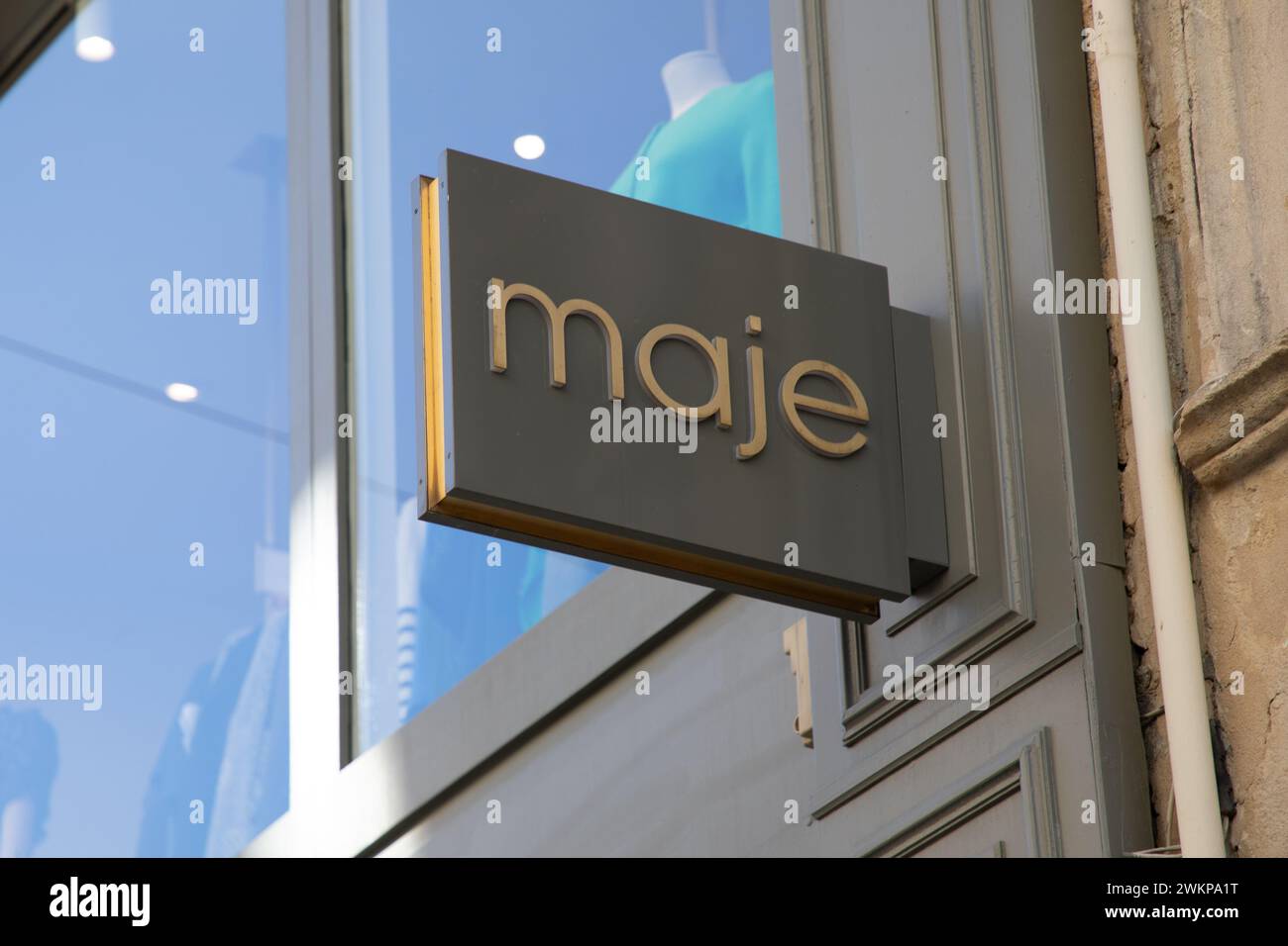 Bordeaux , France - 02 19 2024 : Maje chain logo brand boutique facade ...