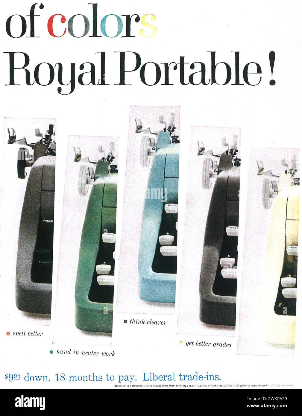 1955 Royal Portable Typewriters Print Ad Stock Photo - Alamy
