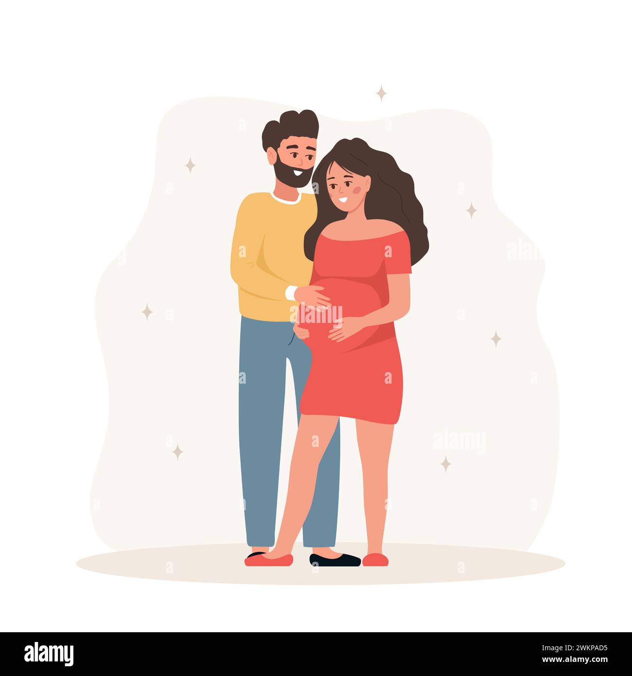 Family expecting for baby. Couple in love thinking about of their ...