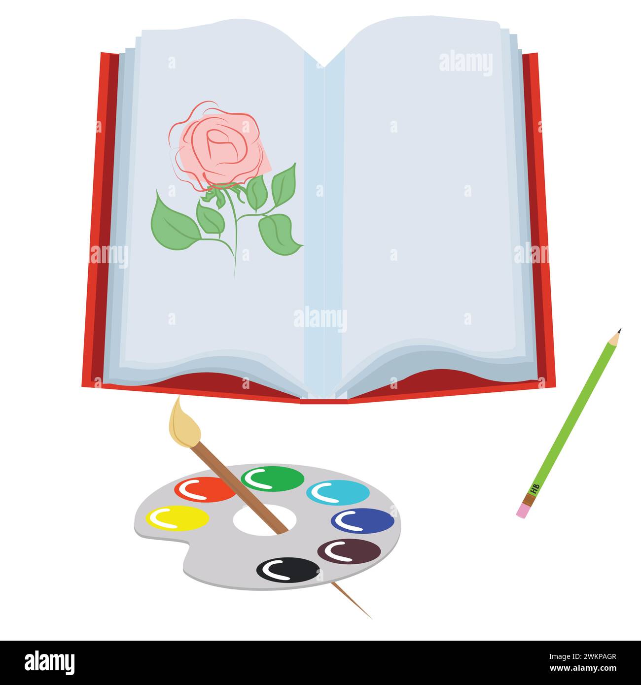 Icons for drawing lesson. Vector illustration isolated on white ...