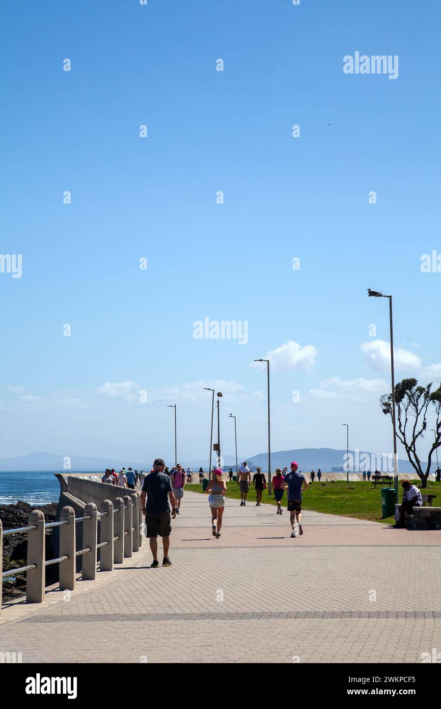 People Walking on Sea Point Promenade, Cape Town - South Africa Stock ...