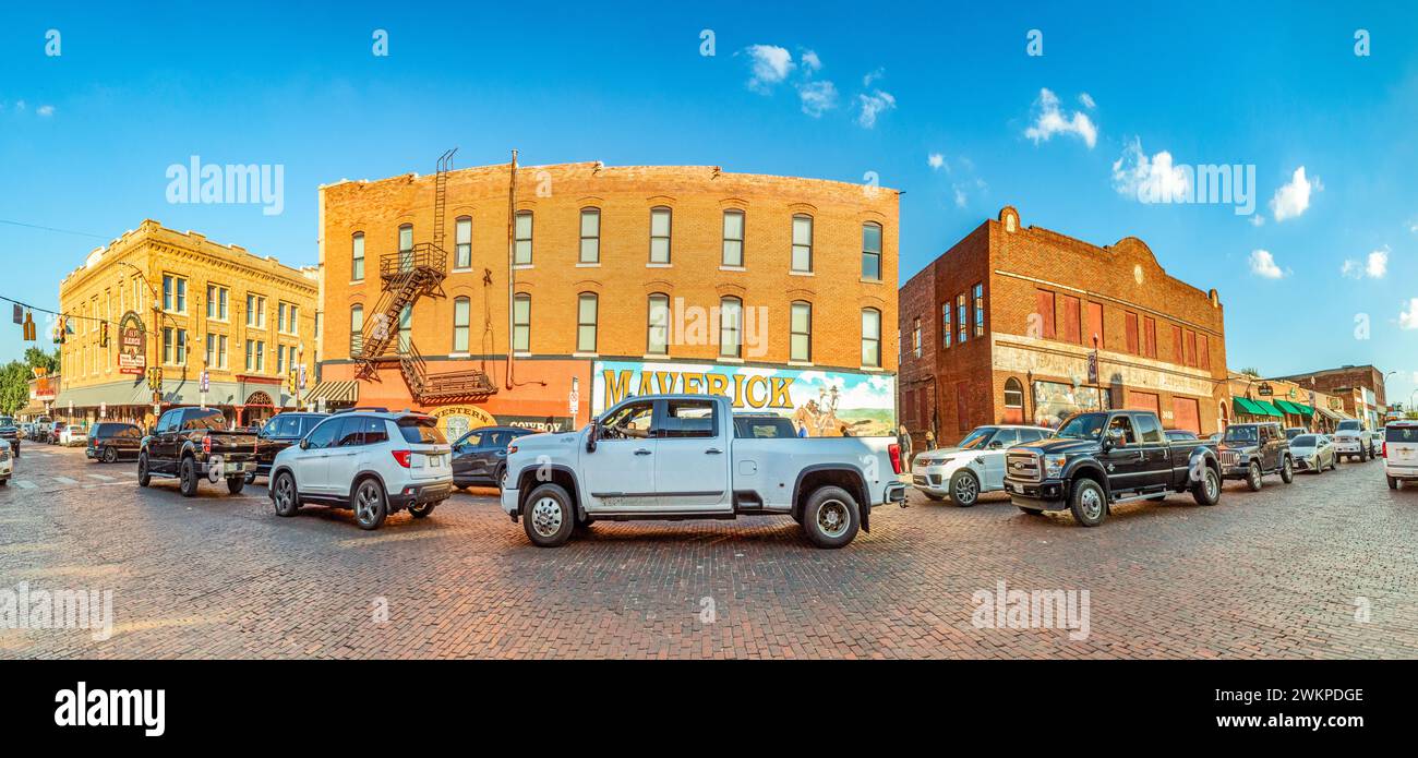 Fort Worth, USA - November 4, 2023: view to the brick architecture and ...