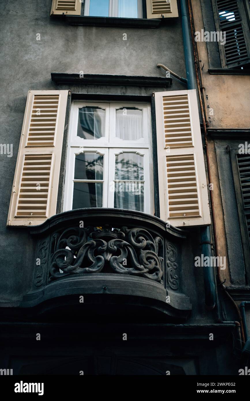window with wooden shutters in France Stock Photo - Alamy