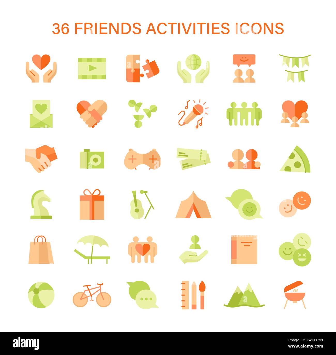 Friends Activities set. Bonding moments and shared experiences. Leisure ...