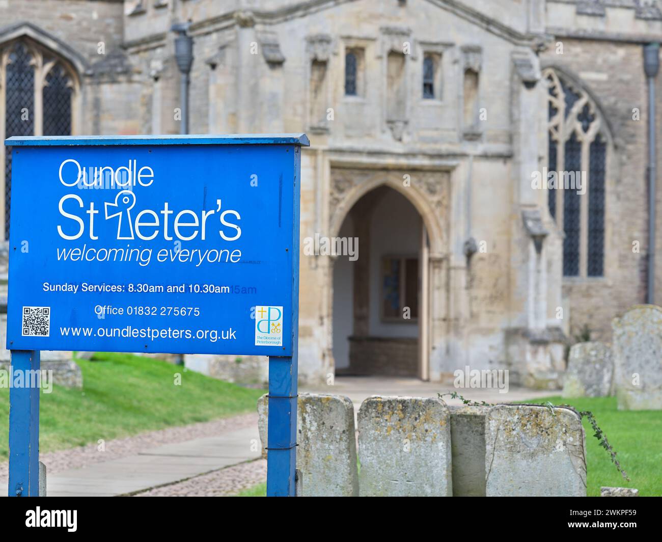 St Peter's christian church, Oundle, England Stock Photo - Alamy