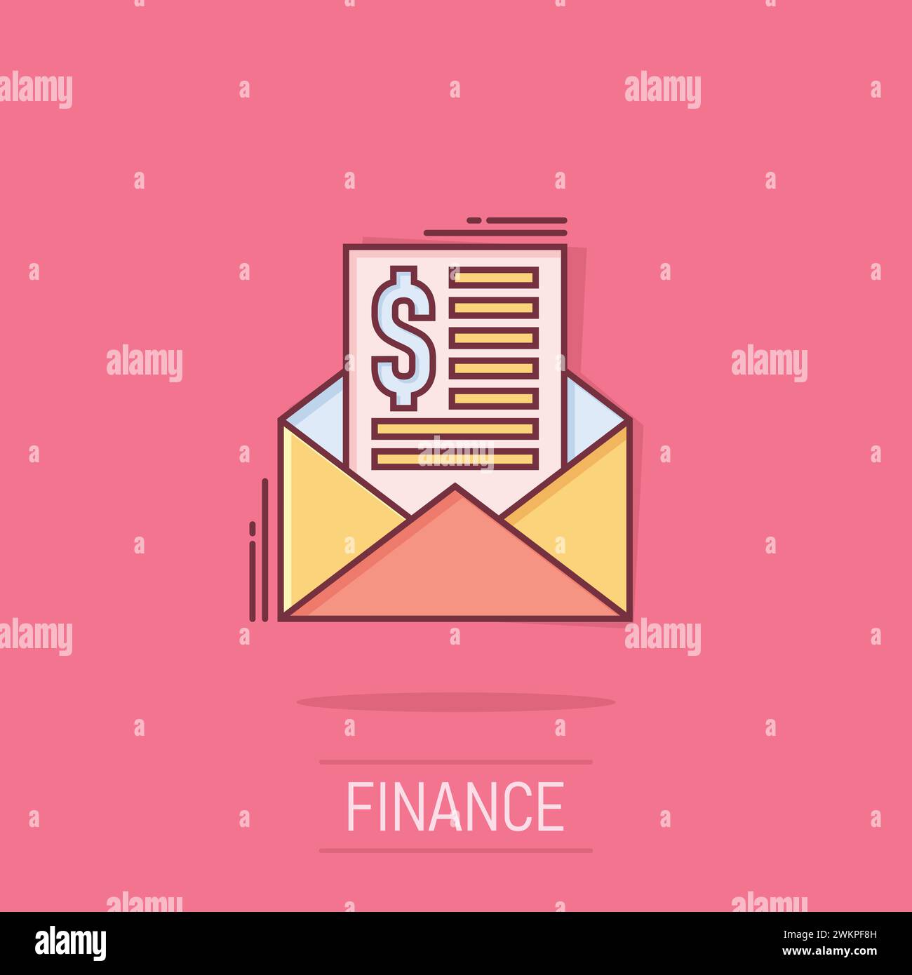 Envelope with money icon in comic style. E-mail cash cartoon vector ... Envelope with money icon in comic style. E-mail cash cartoon vector ...