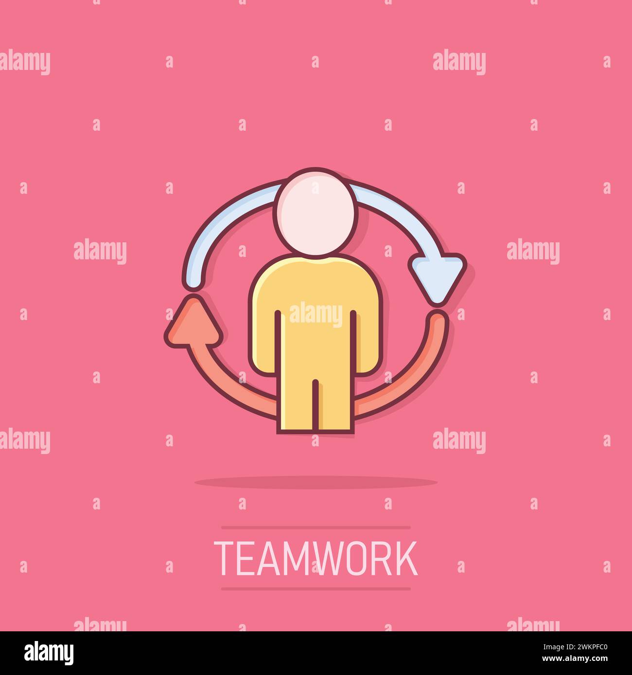 People referral icon in comic style. Business communication cartoon ...