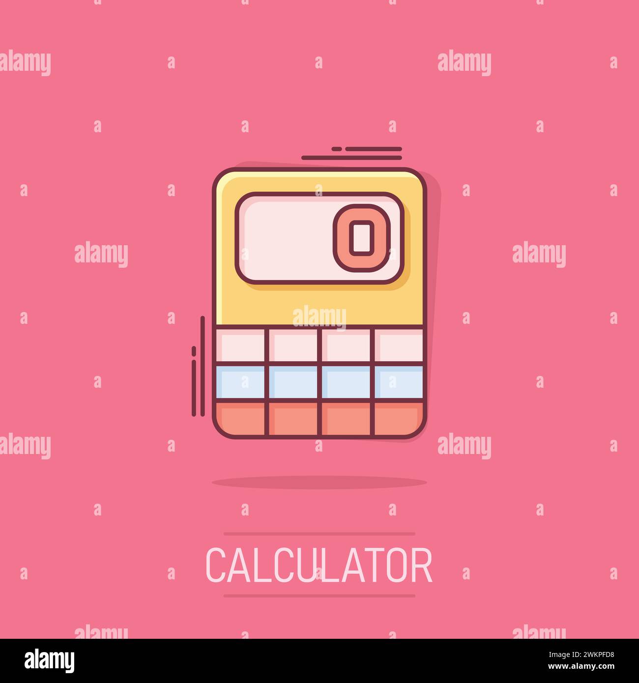 Calculator icon in comic style. Calculate cartoon vector illustration ...