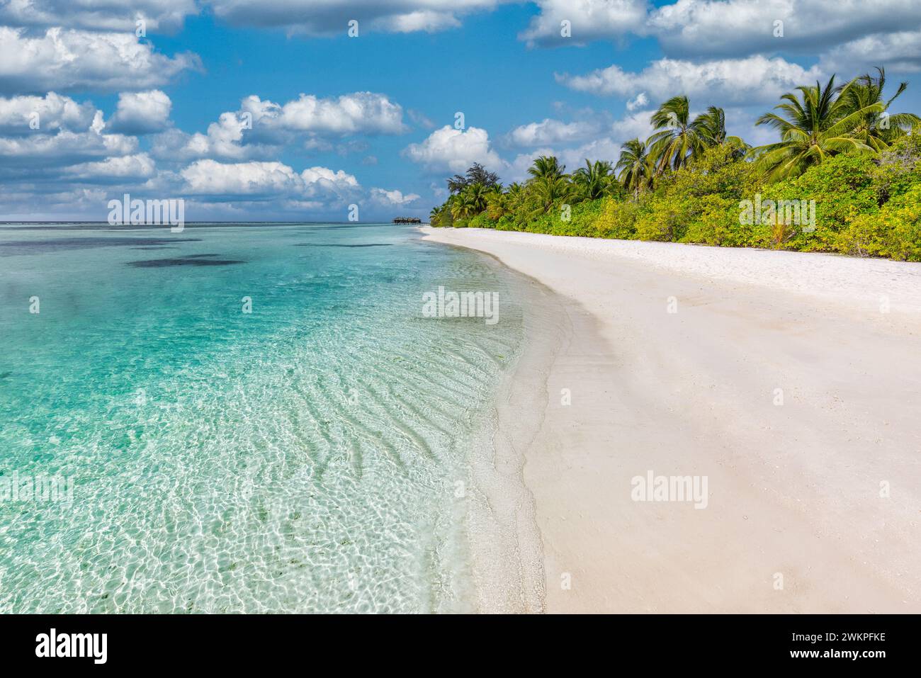 Relax island nature, sea sand sky. Tranquil beach scene. Exotic ...
