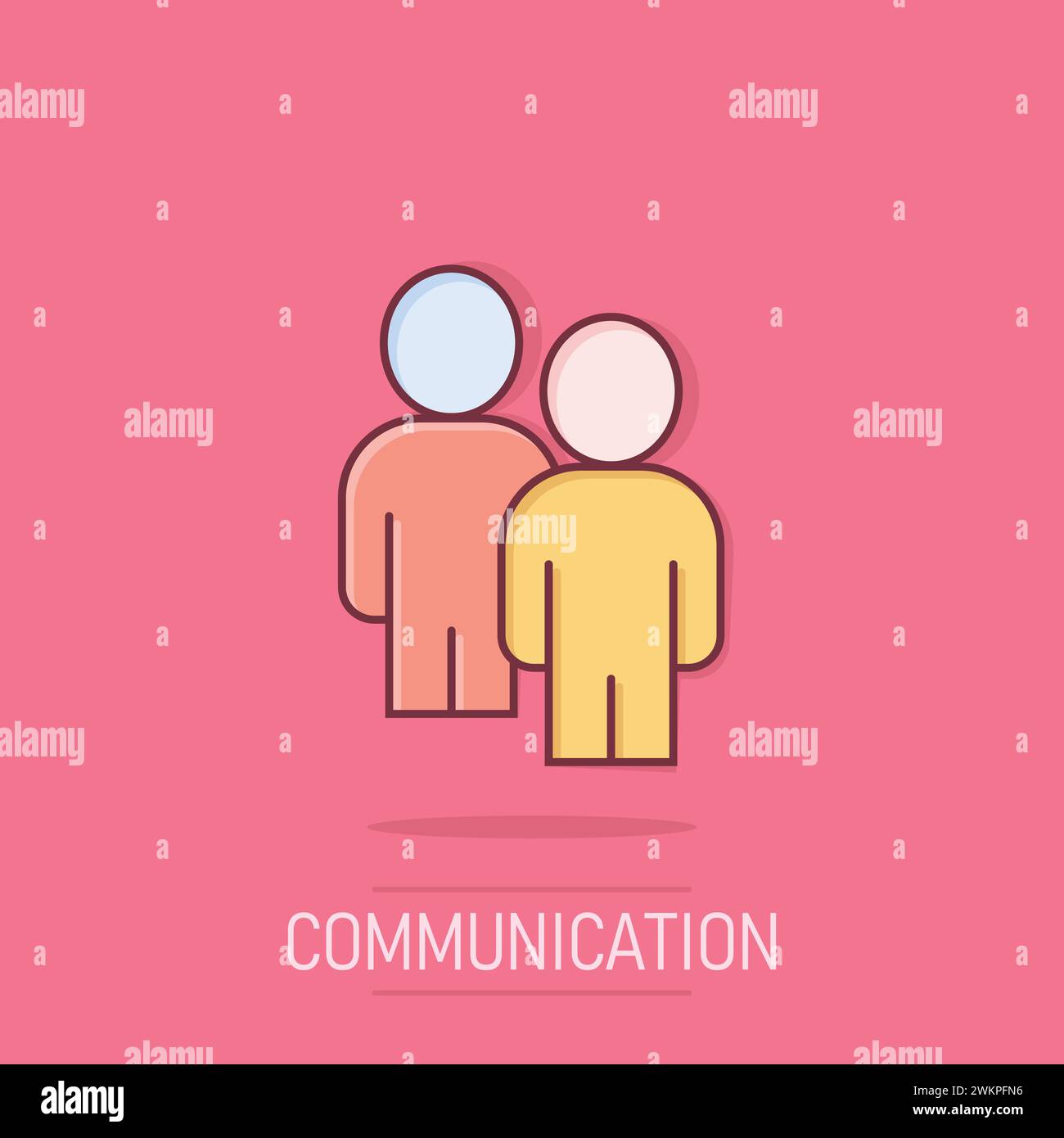 People communication icon in comic style. People cartoon vector ...