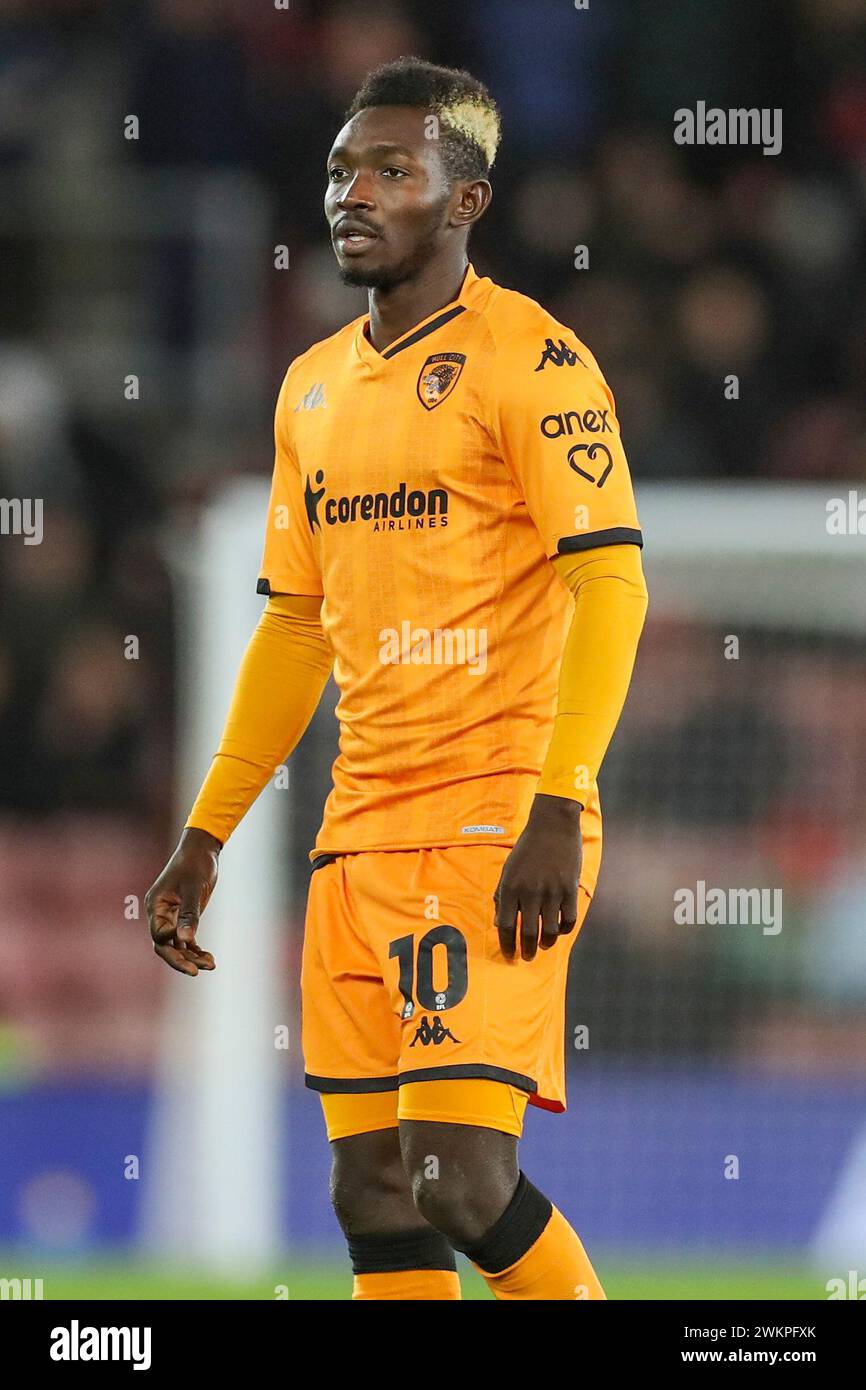 Southampton, UK. 20th Feb, 2024. Hull City midfielder Adama Traore (10 ...