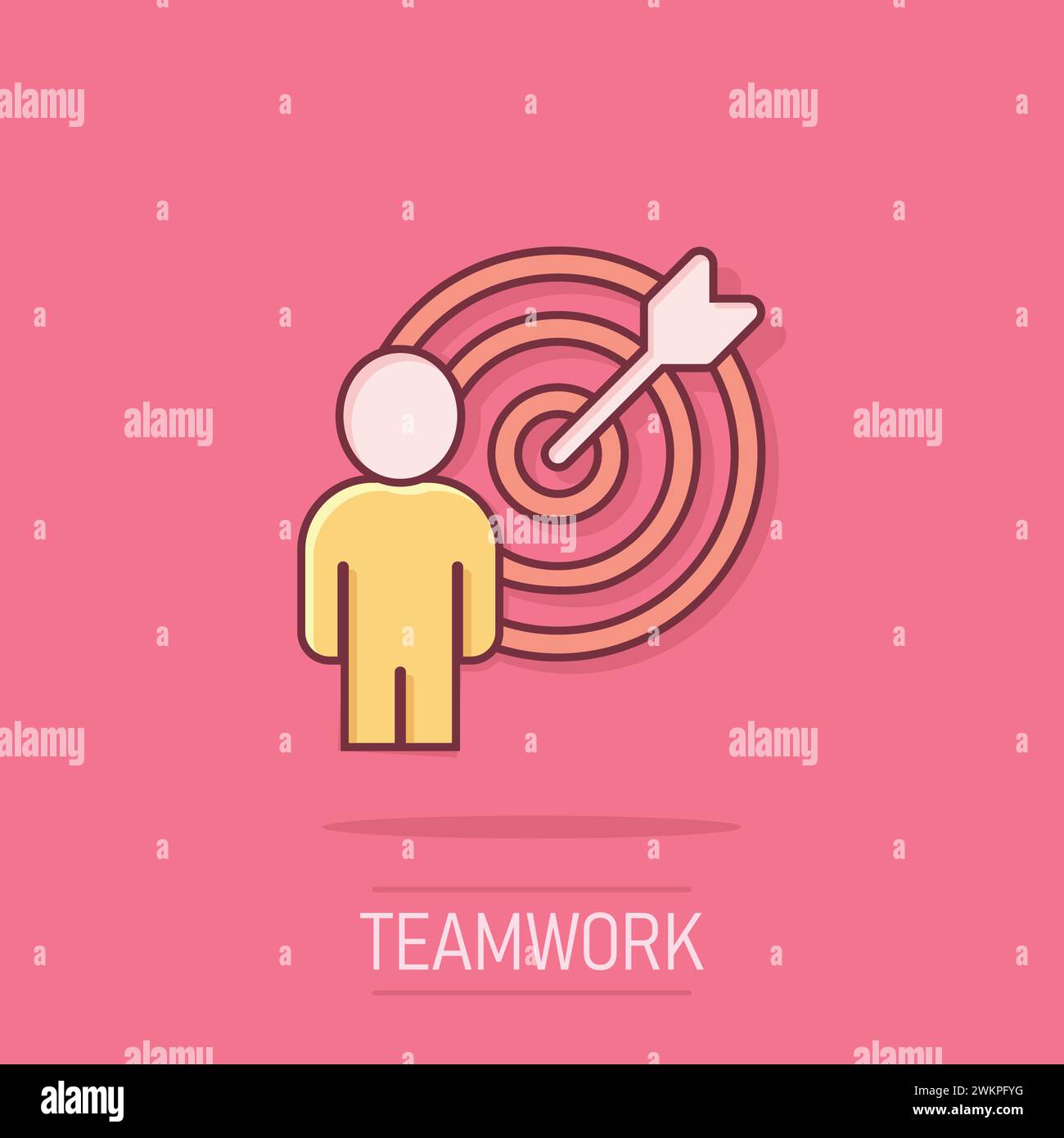 People target icon in comic style. Search human cartoon vector ...