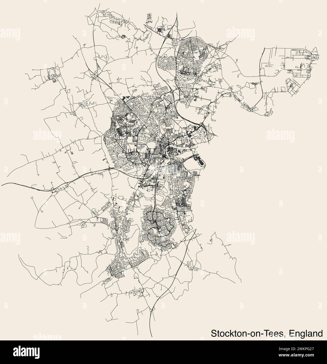 Map of stockton on tees hi-res stock photography and images - Alamy