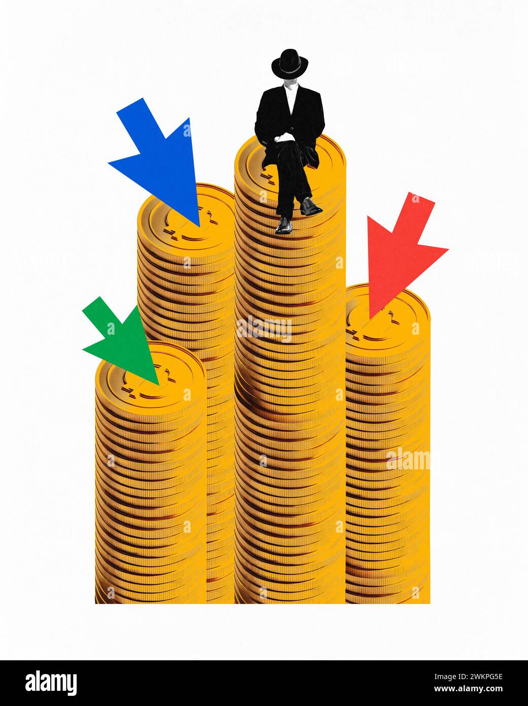 Poster. Modern aesthetic artwork. Successful businessman, investor ...