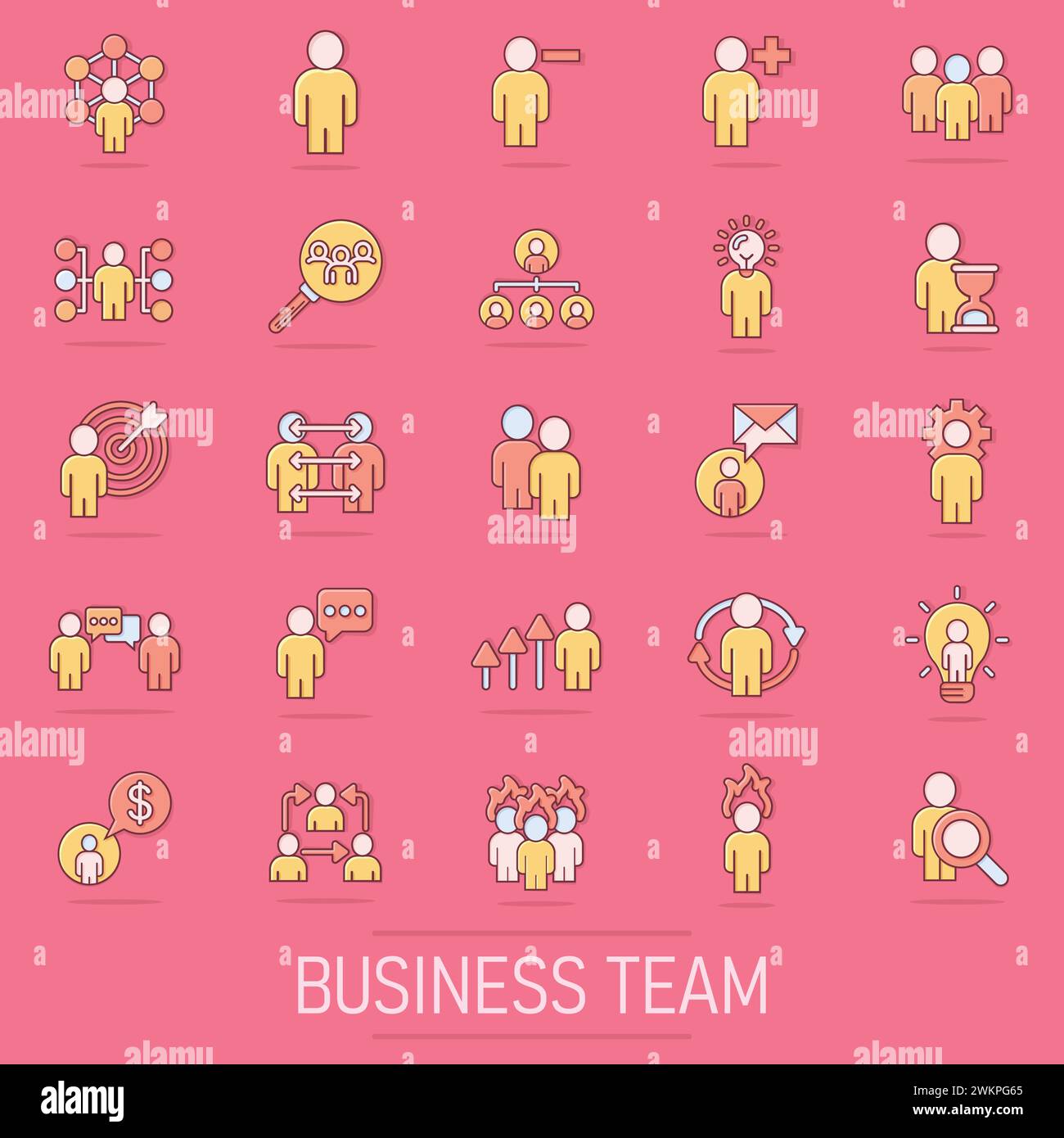 People leadership icon set in comic style. Person cartoon collection vector illustration on ...