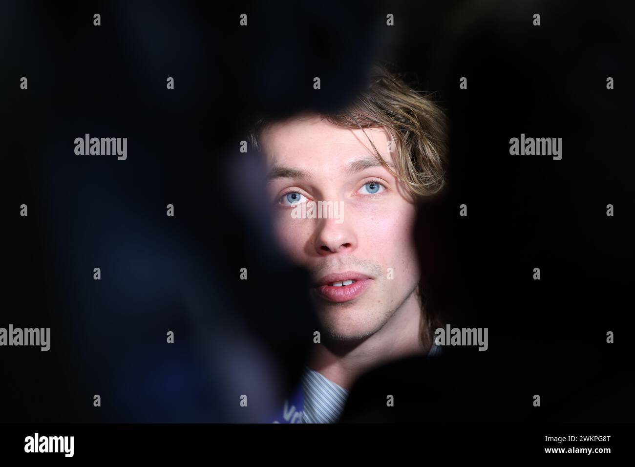 YouTuber Acid (Nathan Vandergunst) talks to the press as he arrives for ...
