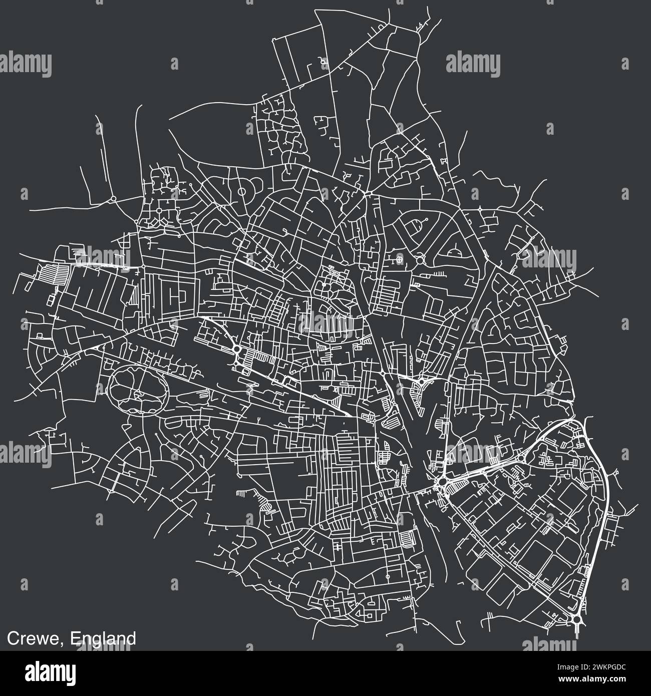 Crewe map Stock Vector Images - Alamy