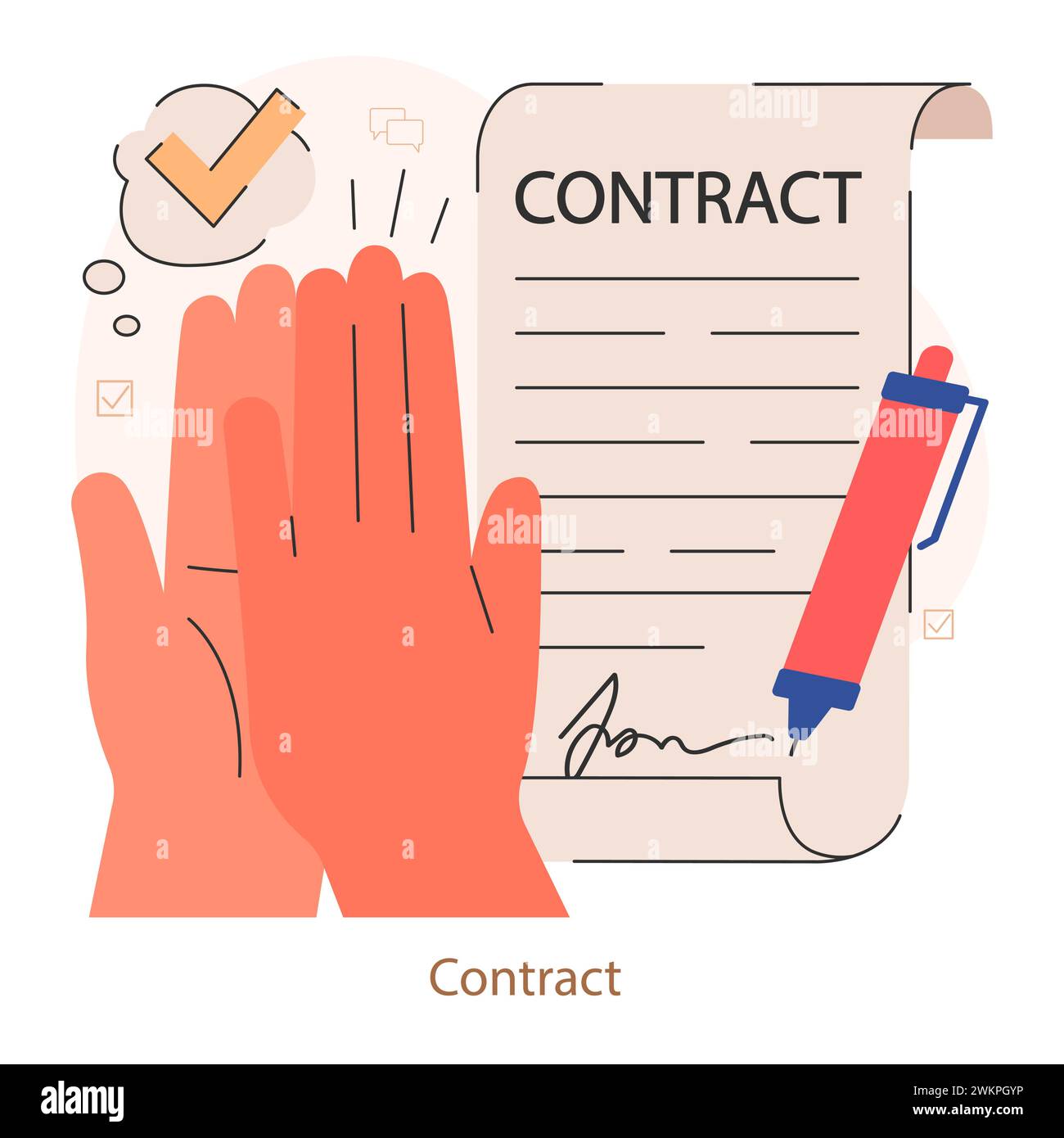 Business deal or agreement. Signing a contract or successful ...