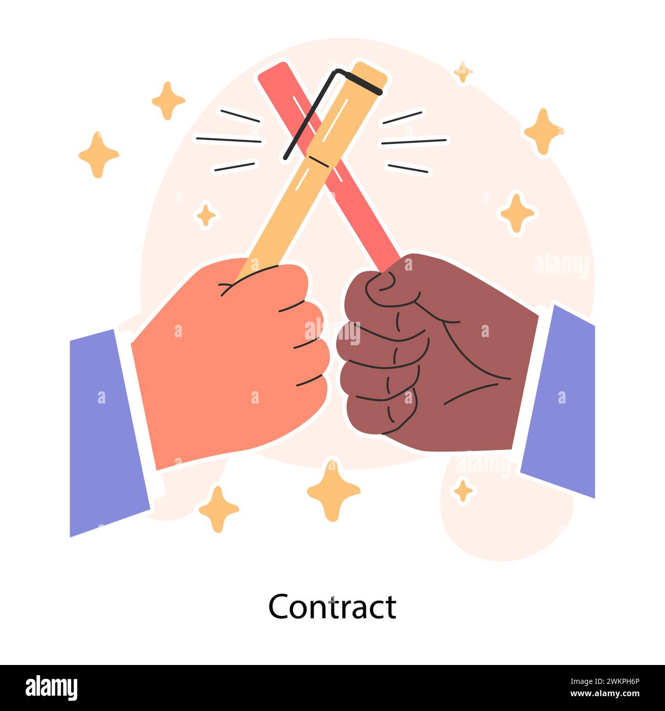 Business deal or agreement. Signing a contract or successful ...