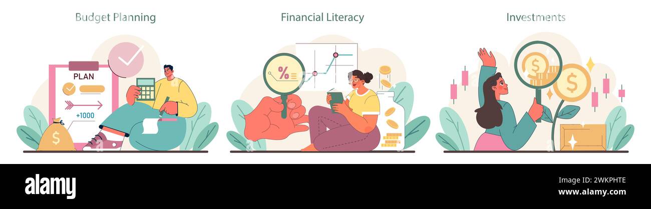 Financial Responsibility set. Detailed budget planning, mastering ...