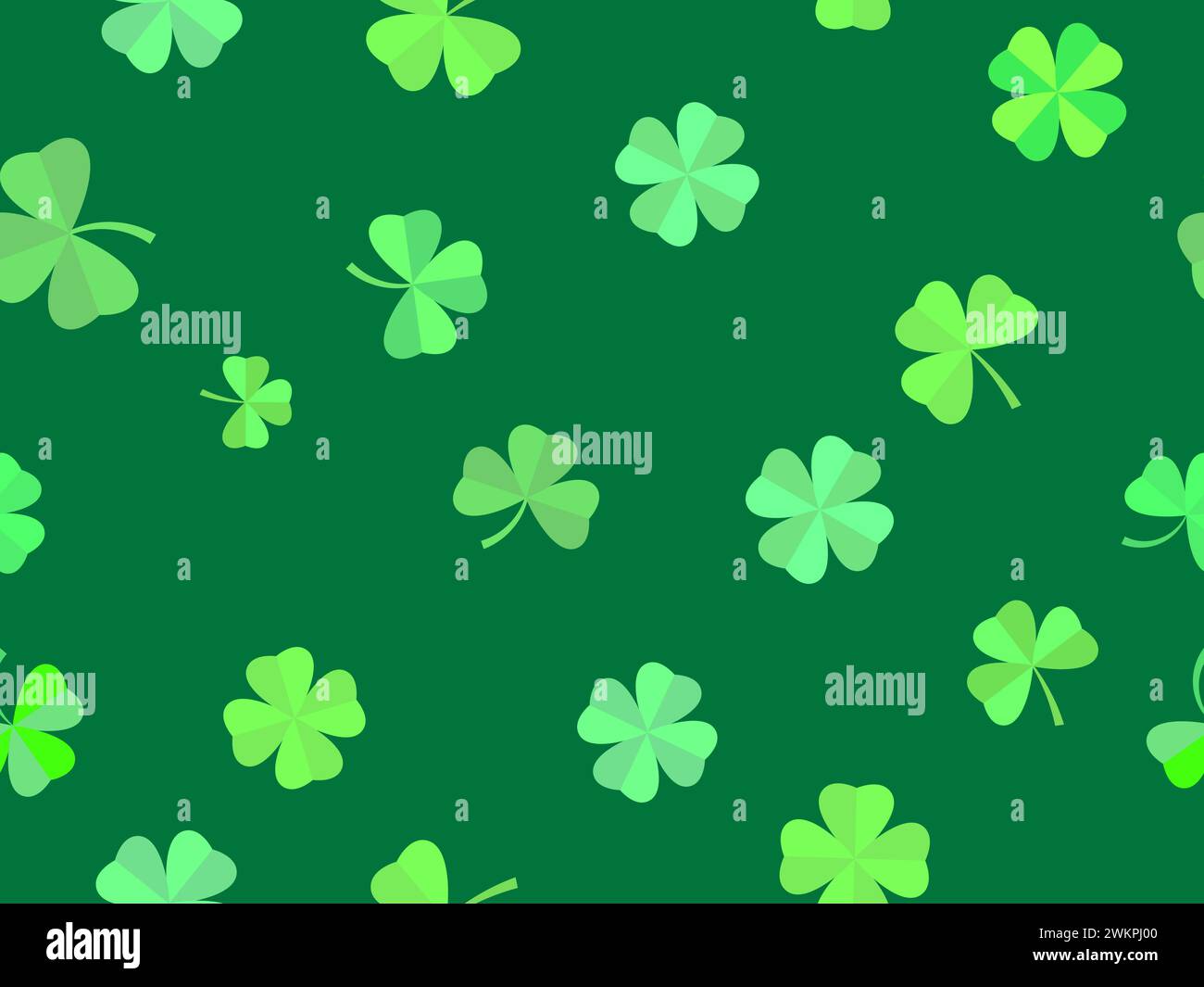 Seamless pattern with clovers for St. Patrick's Day. The four-leaf ...