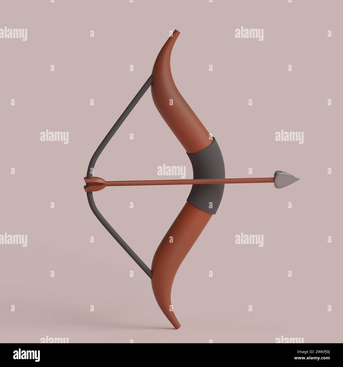 3d rendered wooden bow perfect for game design project Stock Photo - Alamy