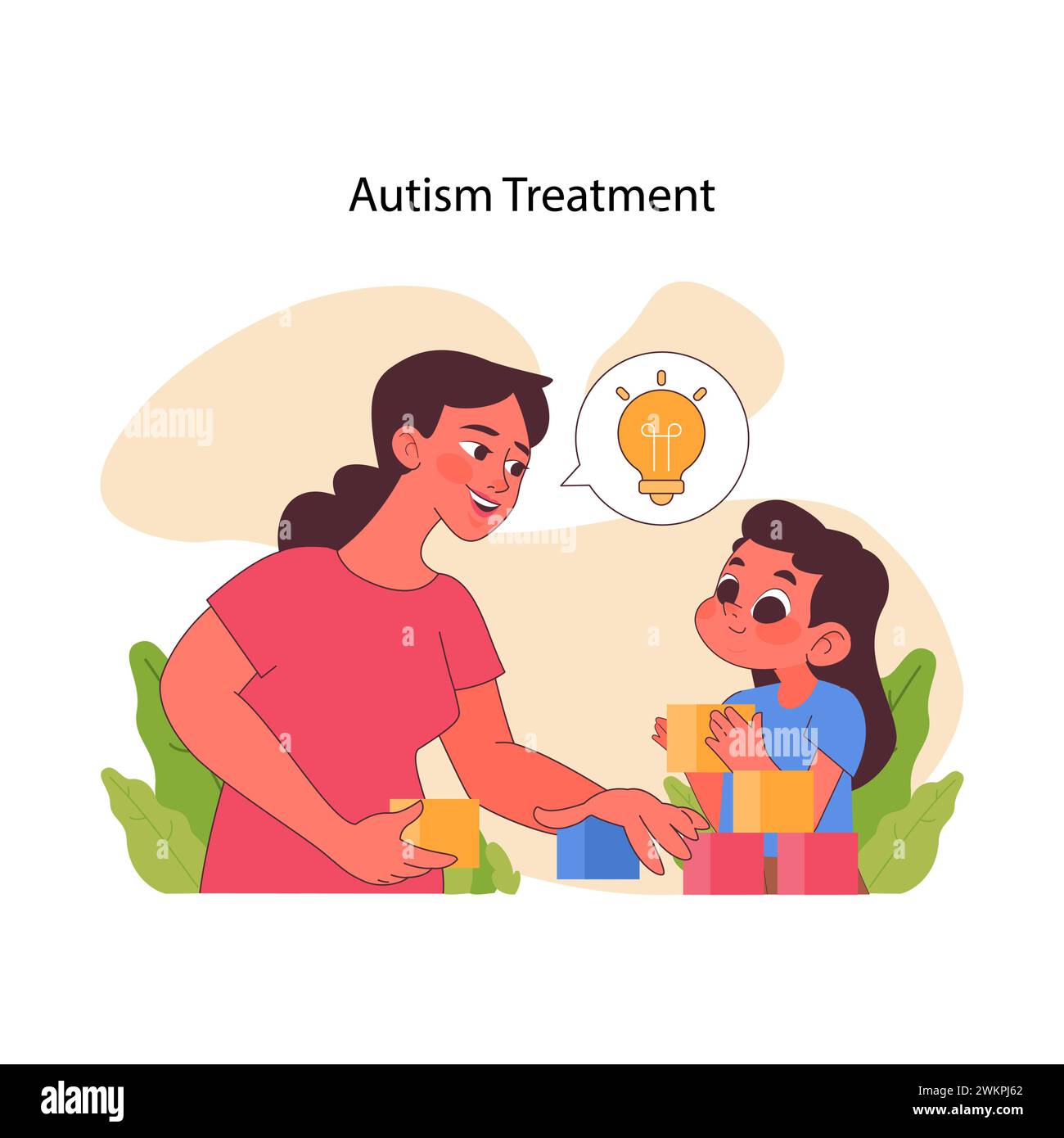 Autism Treatment theme portrayed with a nurturing moment of play ...