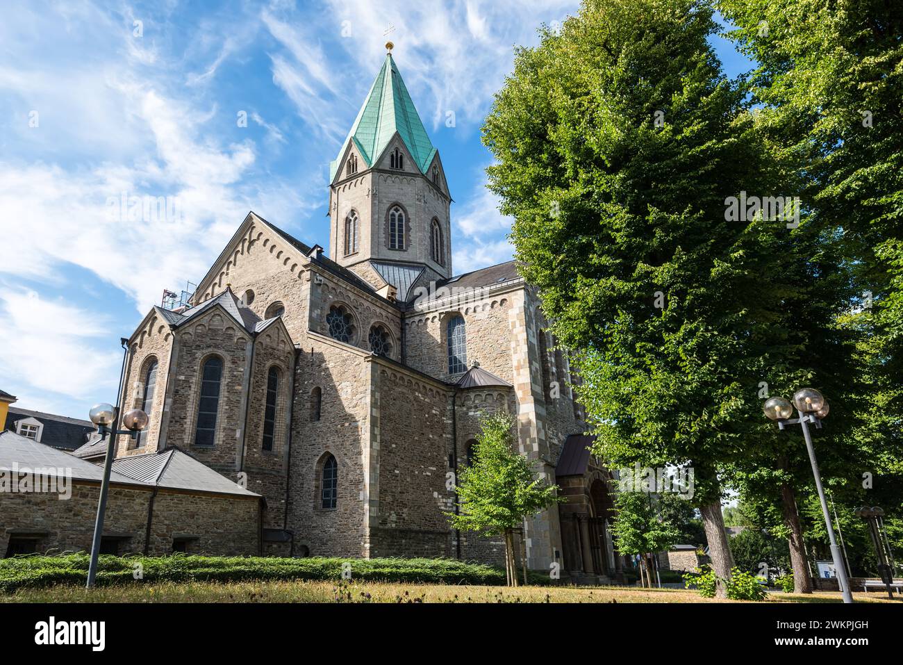 Essen, Germany - August 21, 2022: Basilica of St. Ludgerus, abbey ...