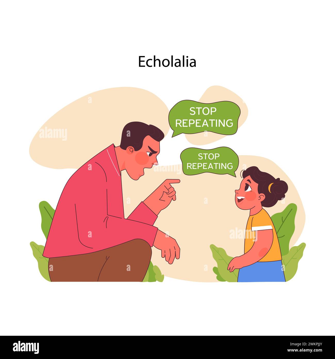 Capturing a moment of echolalia, this illustration gently portrays the ...