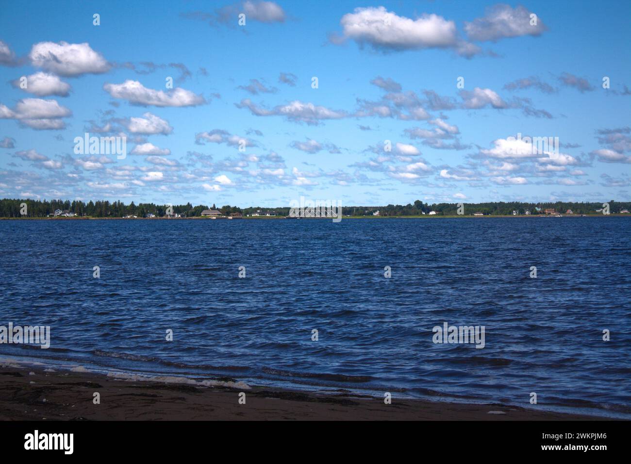 A scenic view of Shediac Bridge from Shediac Island, New Brunswick ...