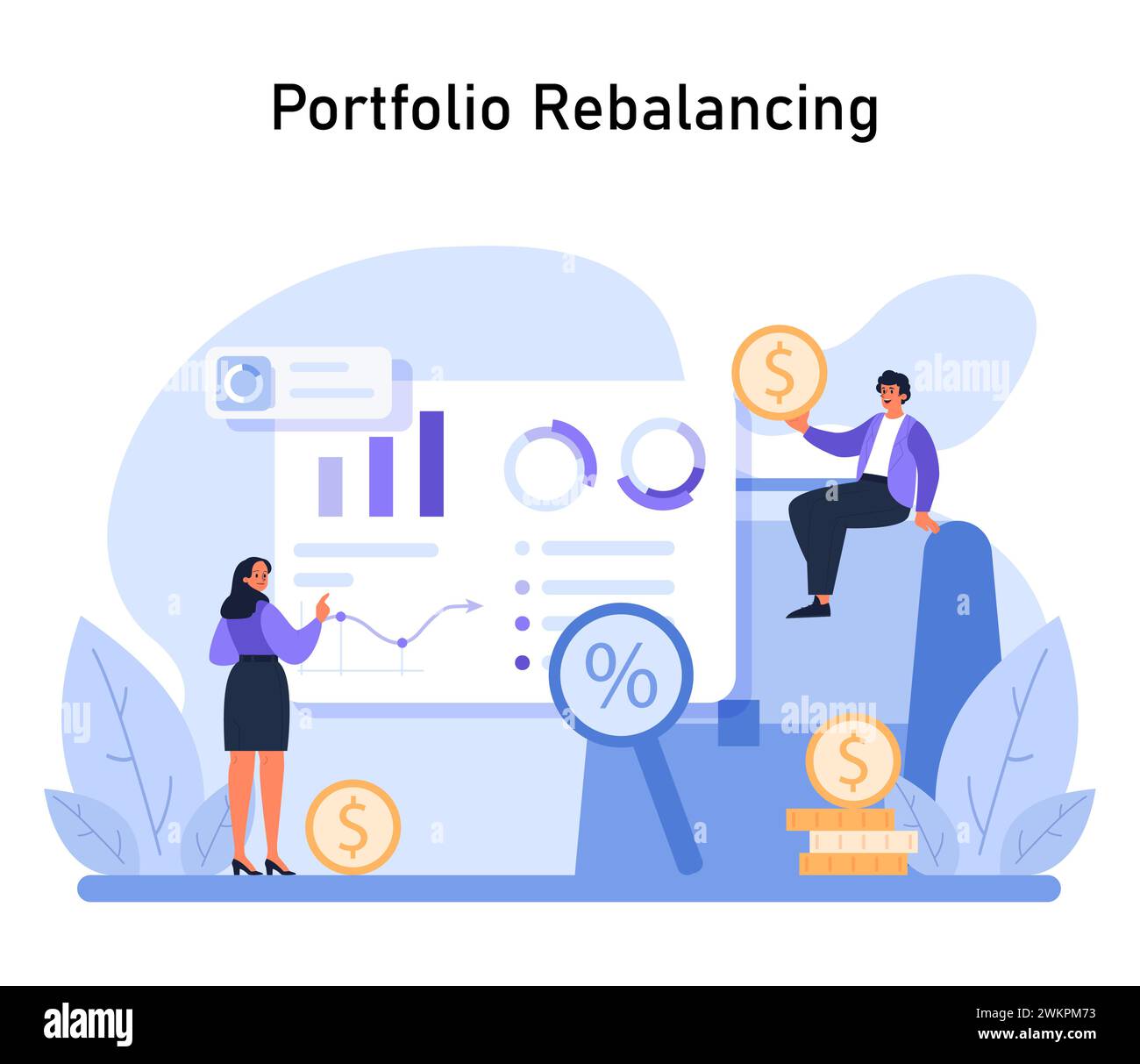 Portfolio Strategy concept. Analyzing and adjusting asset distributions ... Portfolio Strategy concept. Analyzing and adjusting asset distributions ...