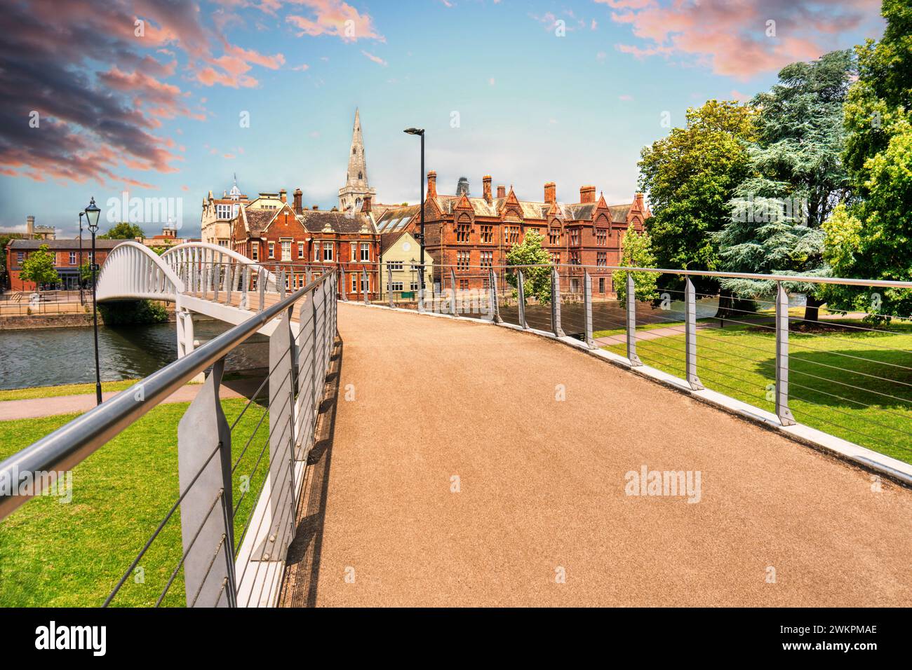 UK, England, Bedford, Riverside Bridge at Bedford, bridge across the ...