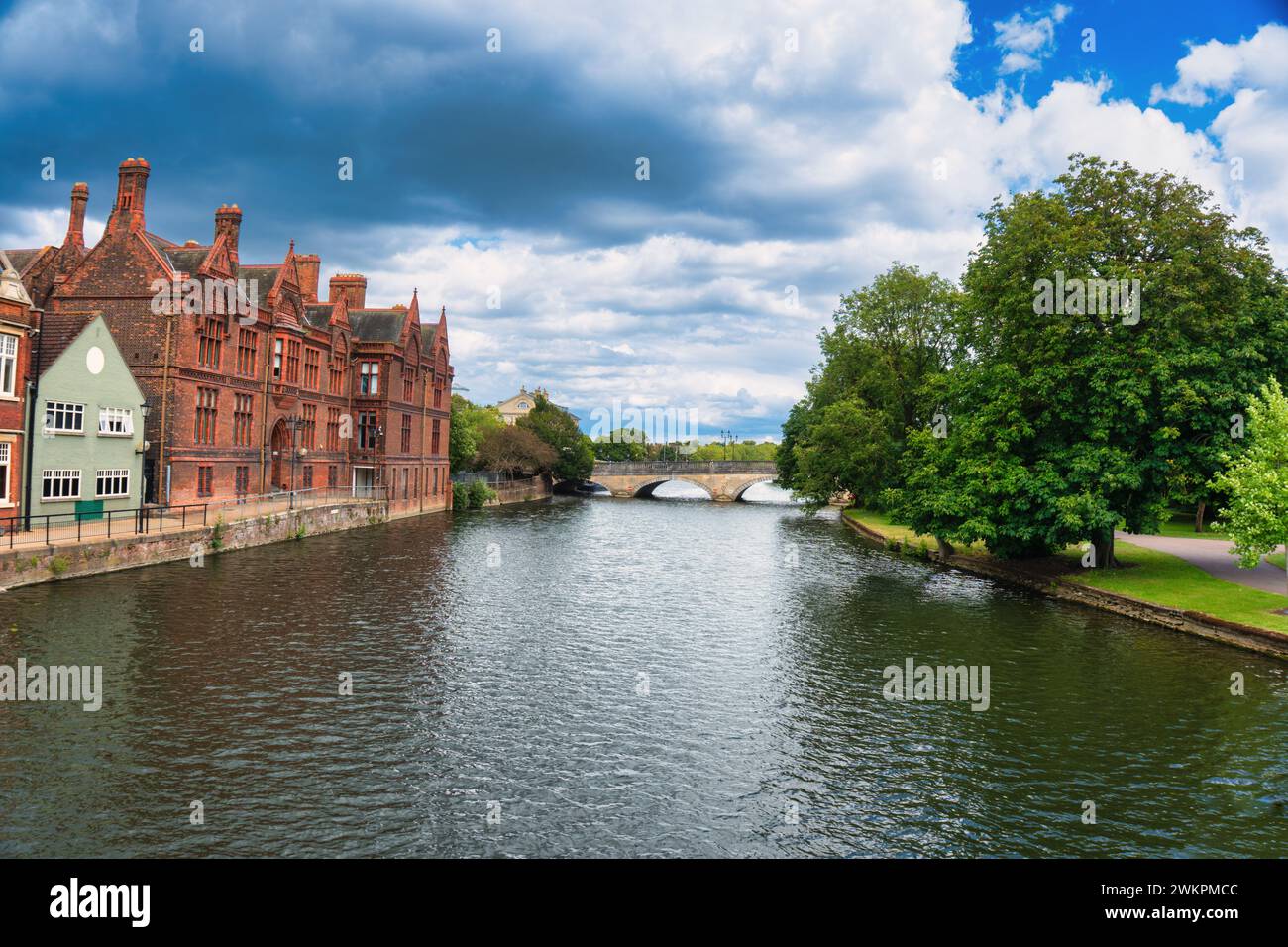 UK, England, Bedford, Riverside Bridge at Bedford, bridge across the ...